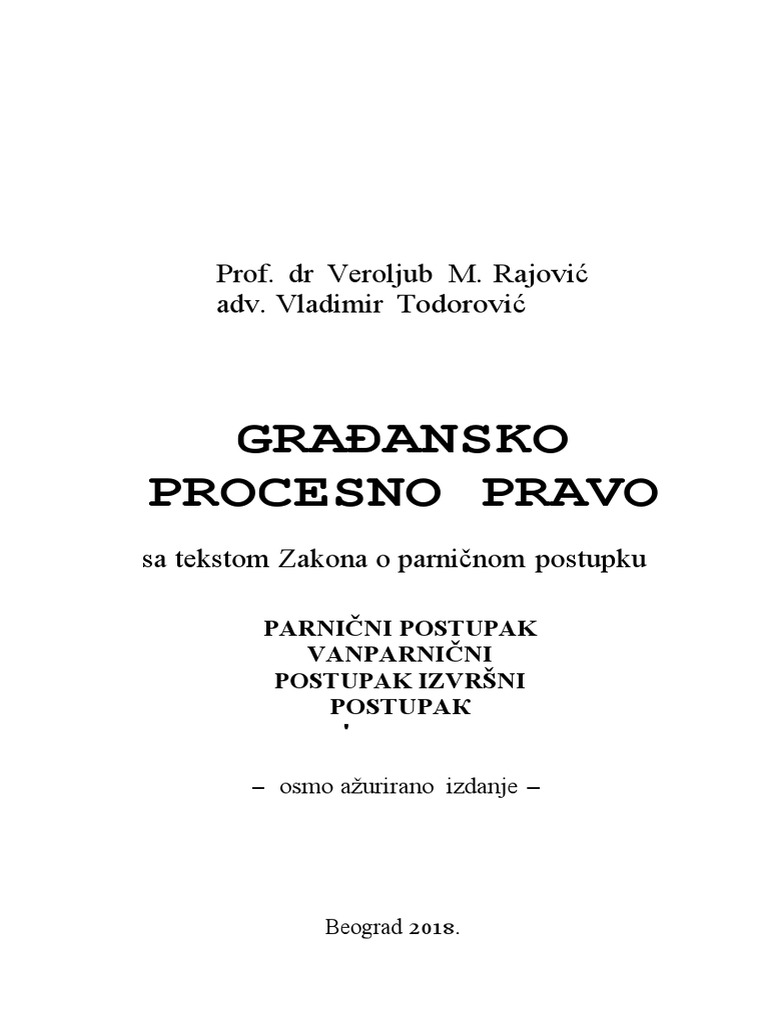 Građansko Procesno Pravo - 09.05.19 | PDF