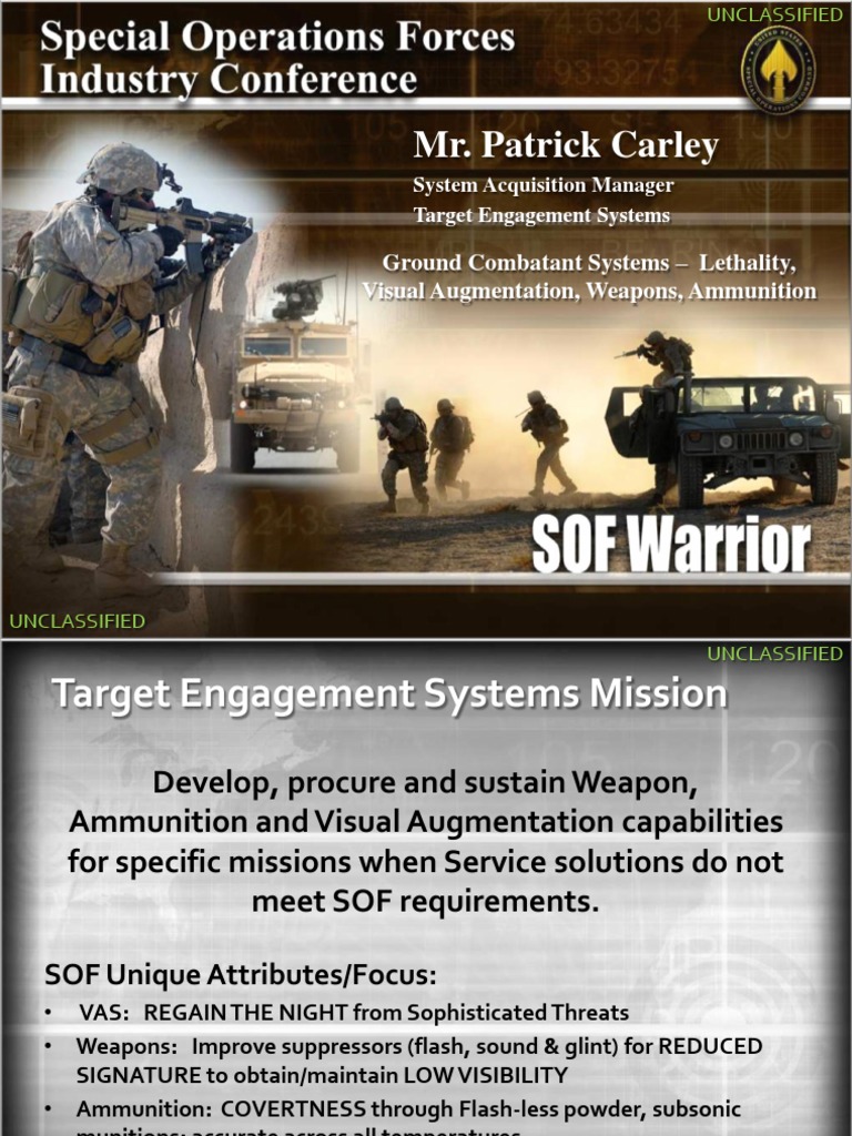 SOF Warrior - Weapons Brief SOFIC 2011 | PDF | Ammunition | Rifle