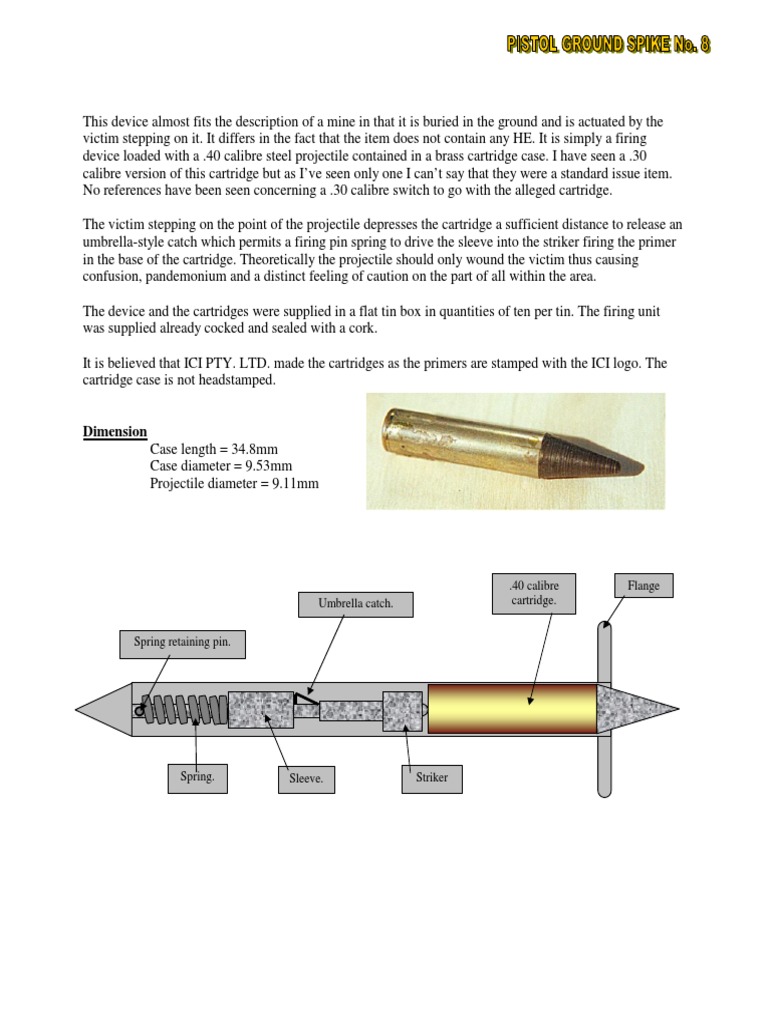Spike Projectile Firing Device Overview | PDF