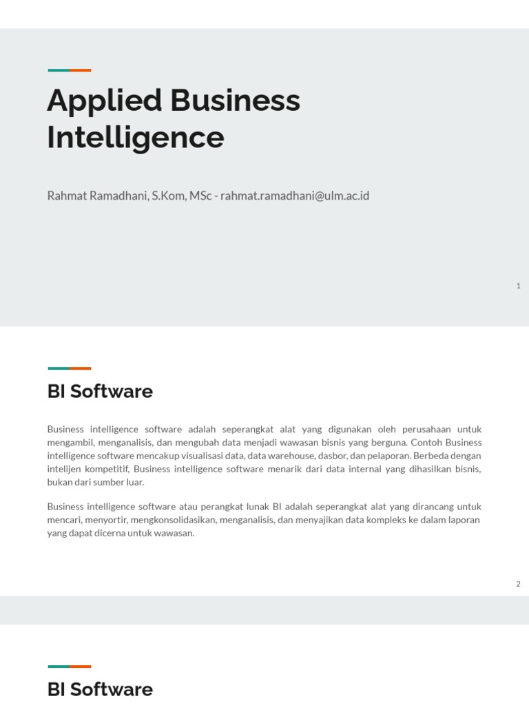 Applied Business Intelligence | PDF