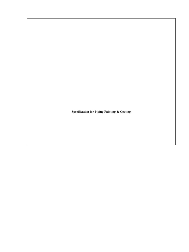 Spec For Piping Painting Coating | PDF | Pipe (Fluid Conveyance) | Paint