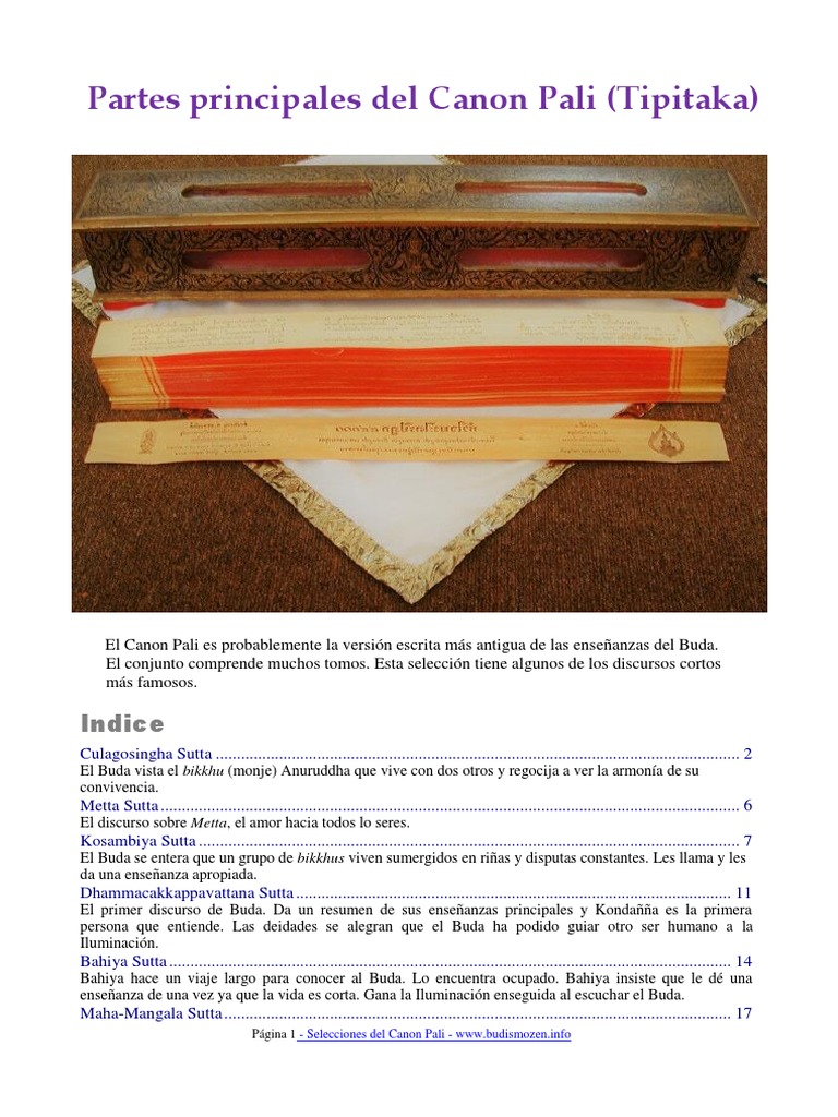 Selecciones del Canon Pali: Discursos Budistas | PDF | Gautama Buddha ...