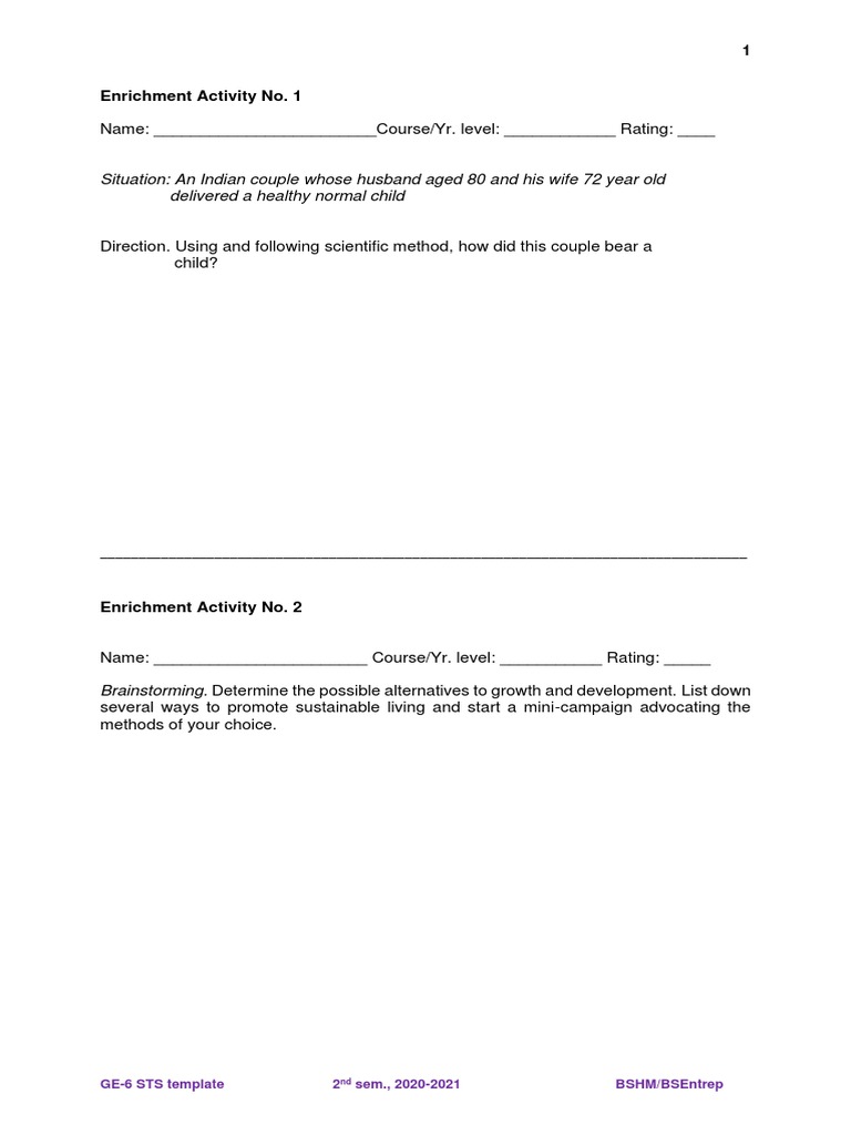 STS Template | PDF | Science