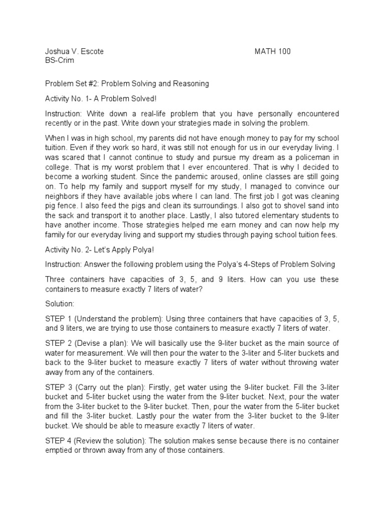 Midterm Problem Set #2 Answers | PDF | Deductive Reasoning | Puzzles