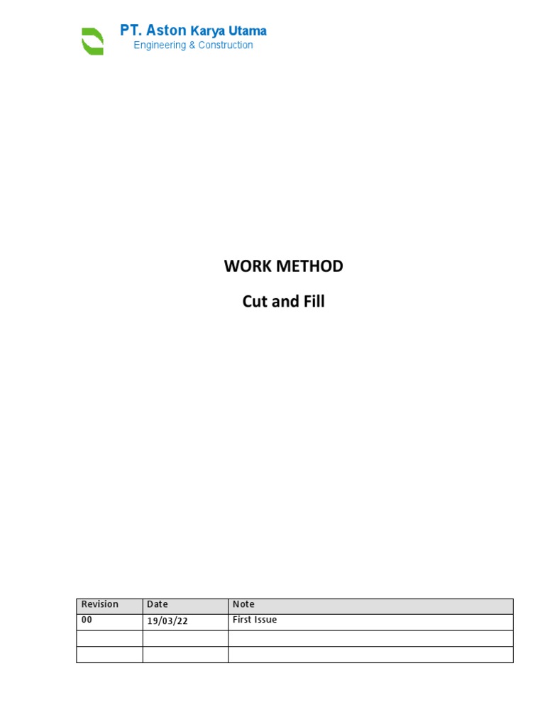 Cut & Fill Work Method | PDF | Road | Civil Engineering