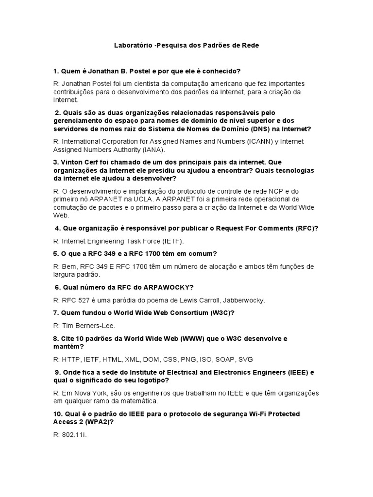 Quem É Jonathan B. Postel e Por Que Ele É Conhecido? | PDF | Wi-Fi ...