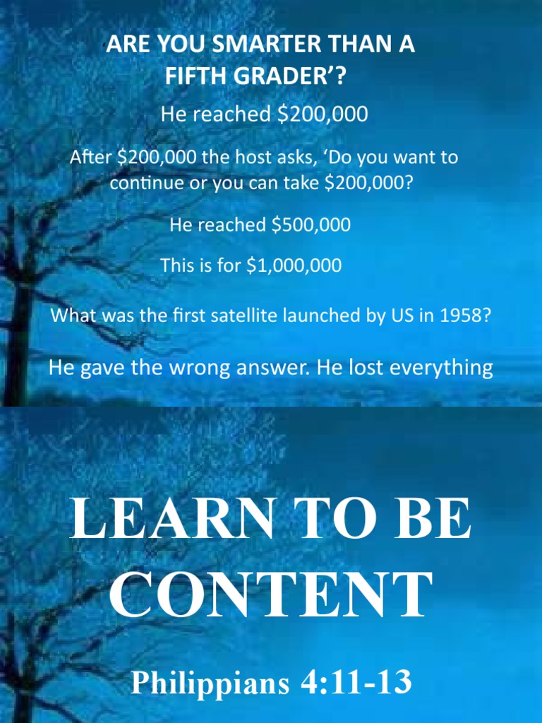 Learn To Be Content | PDF | Hymns