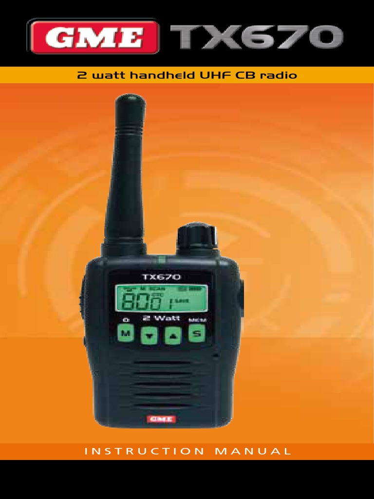 2 Watt Handheld UHF CB Radio: Instruction Manual | PDF | Radio ...