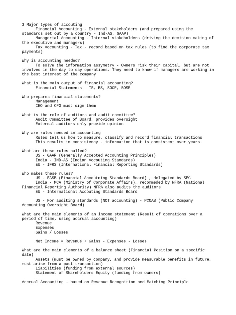 Basic Accounting Notes | PDF | Accounting | Expense