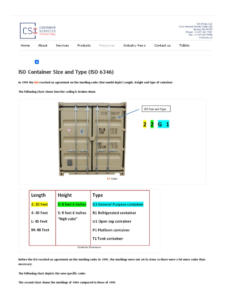 ISO Container Size and Type (ISO 6346) - CSI Container Services ...
