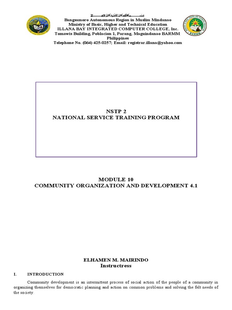 NSTP 2 National Service Training Program: Elhamen M. Mairindo | PDF ...