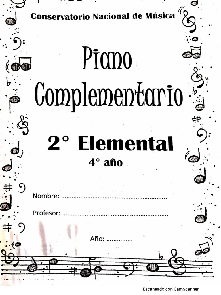 Piano Complementario-2° Elemental | PDF