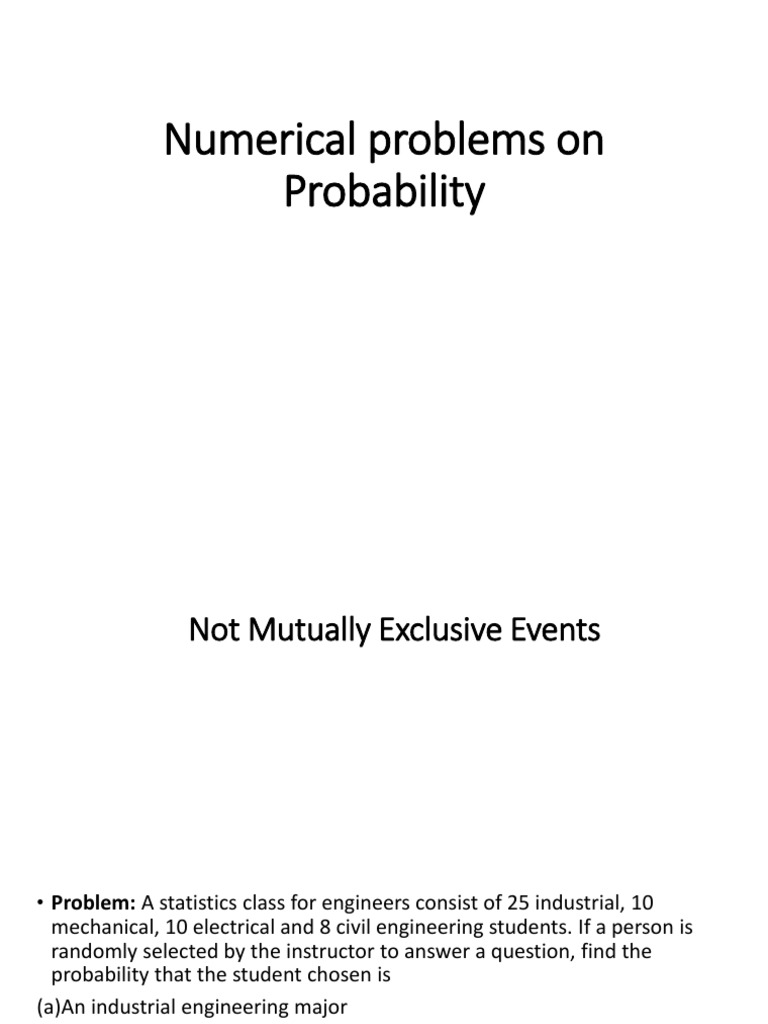 31-03 - Problems On Probability | PDF | Statistics | Probability