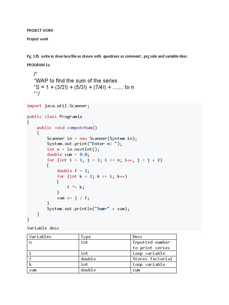 WAP To Find The Sum of The Series S 1 + (3/2!) + (5/3!) + (7/4 ...