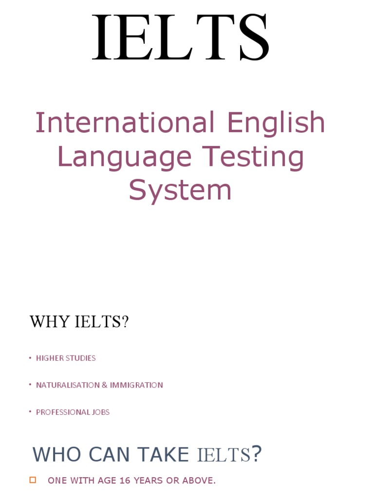 International English Language Testing System | PDF | International ...