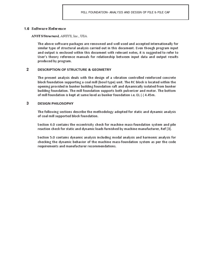 Ball Mill Foundation Design Analysis | PDF | Eigenvalues And ...