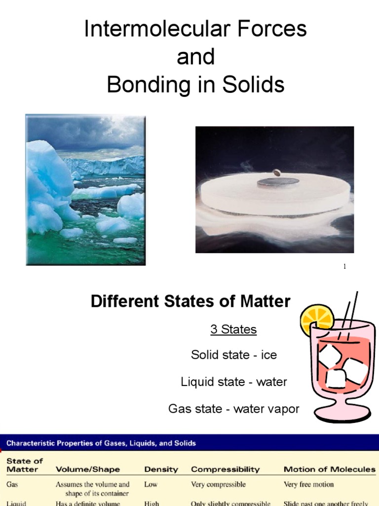 Intermolecular Forces and Bonding in Solids | PDF | Intermolecular ...