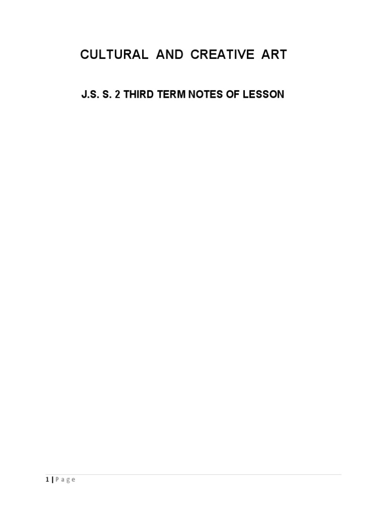 JSS2 Updated-Third Term Note of Lesson1 | PDF | Relief | Clay