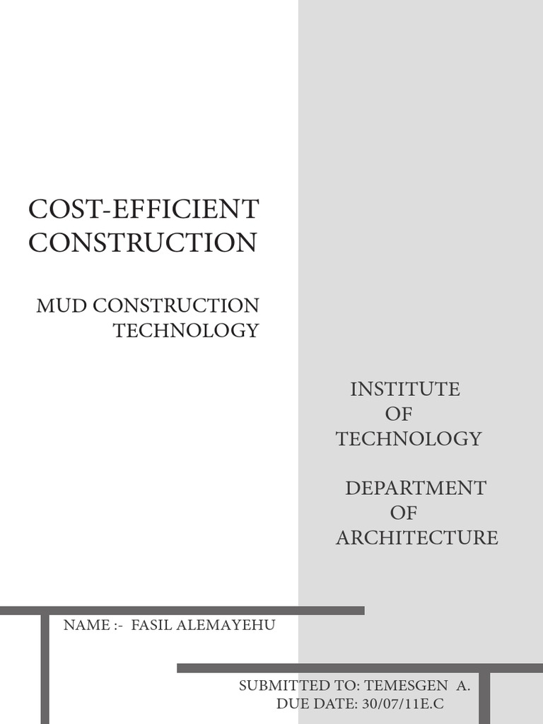 Mud Construction Technology | PDF | Cement | Architecture