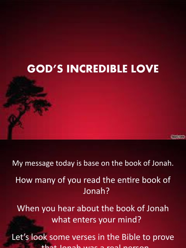 God's Incredible Love | PDF | Jonah | Religious Belief And Doctrine