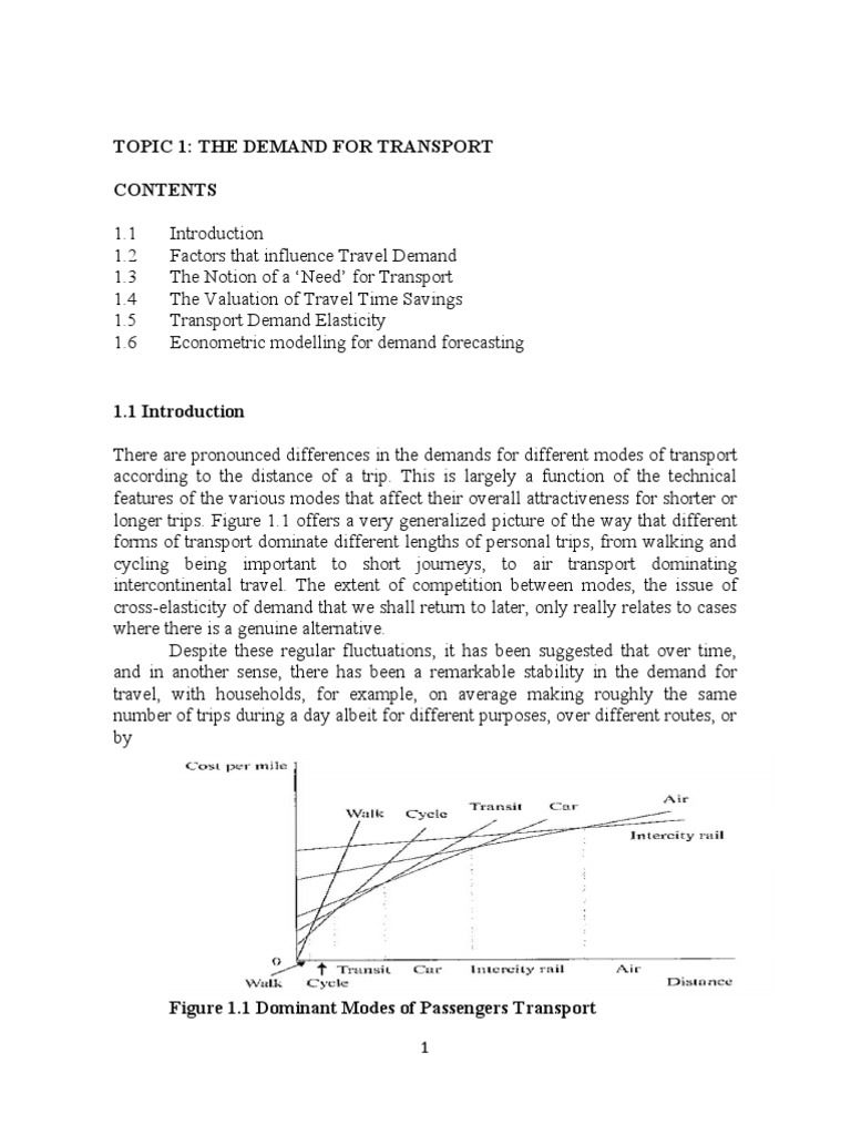 Topic 1 The Demand For Transport | PDF | Demand | Price Elasticity Of ...