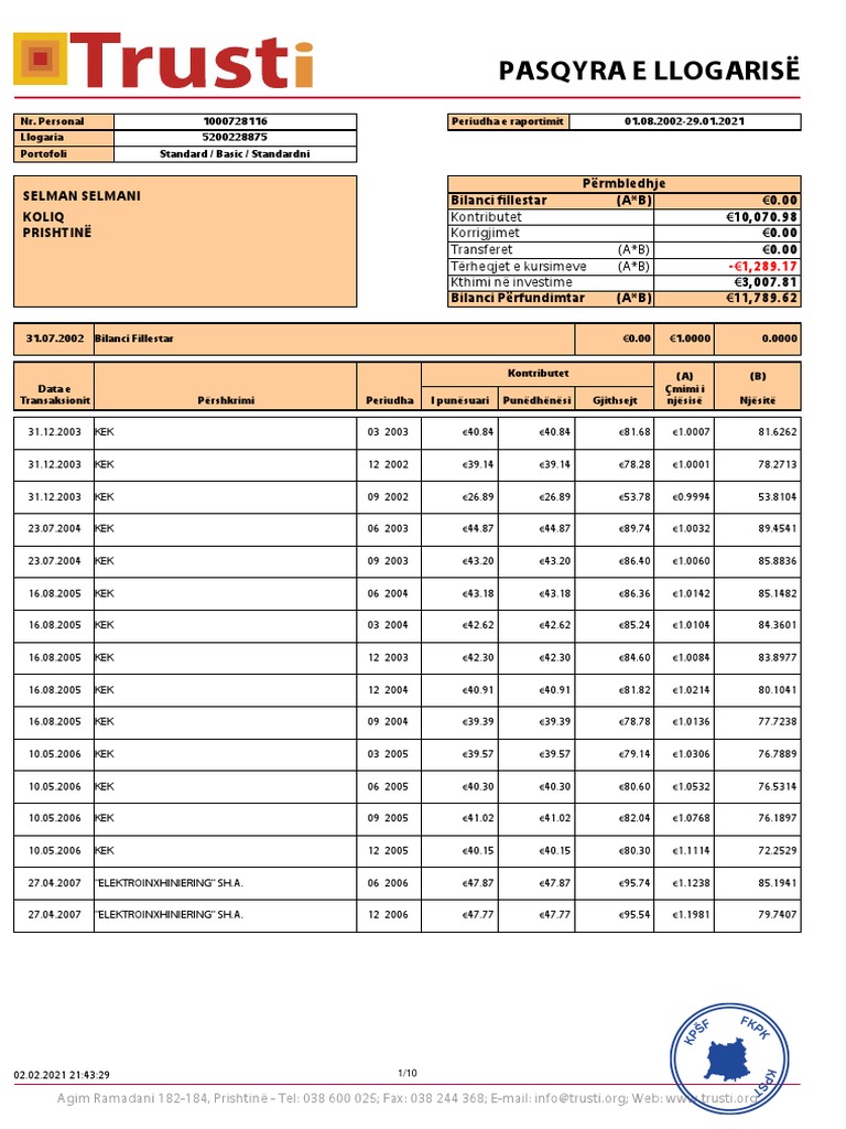 Trusti Account | PDF