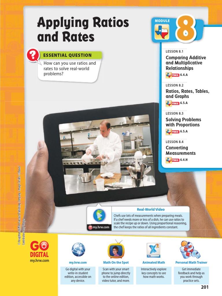 Applying Ratios and Rates: Essential Question | PDF | Ratio | Mathematics