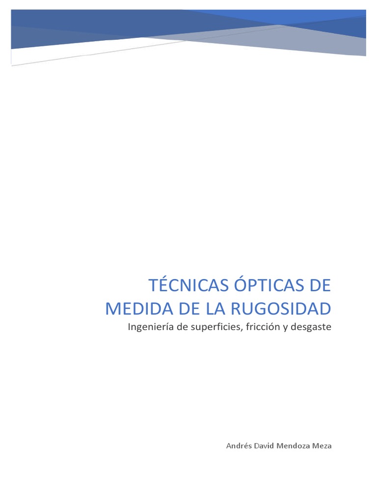 Técnicas Ópticas de Medida de La Rugosidad | PDF | Óptica | Radiación ...