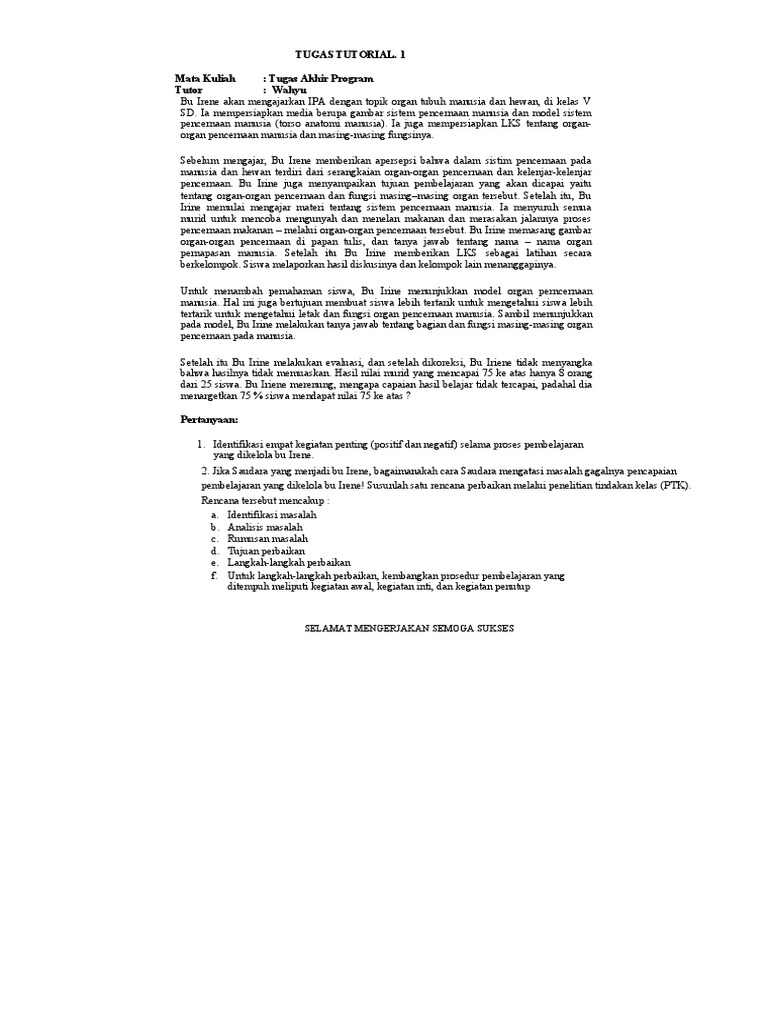 Tugas Tutorial 2. Tap | PDF | Karier & Perkembangan