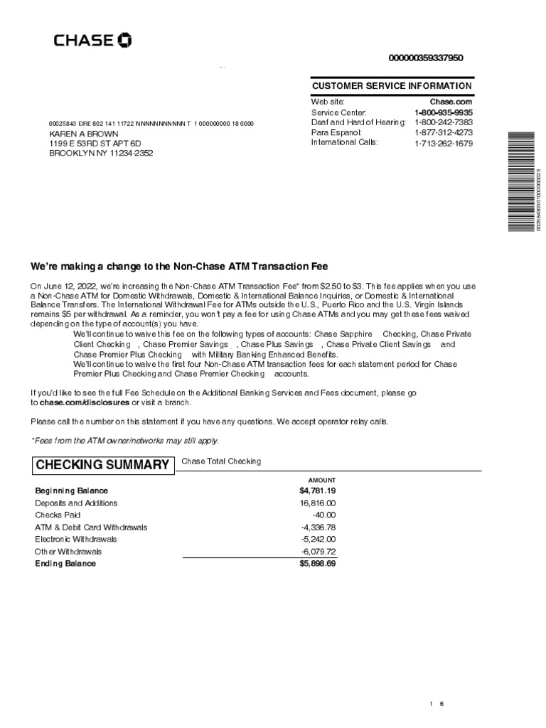 Jpmorgan Chase Bank, N.A. P O Box 182051 Columbus, Oh 43218 - 2051 ...