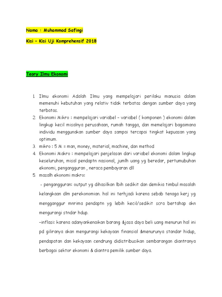 Kisi - Kisi Jawaban Kompre-1-Dikonversi | PDF