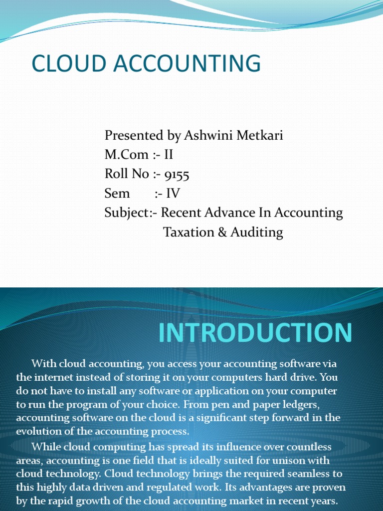 Cloud Accounting. M.com II | PDF | Cloud Computing | Accounting