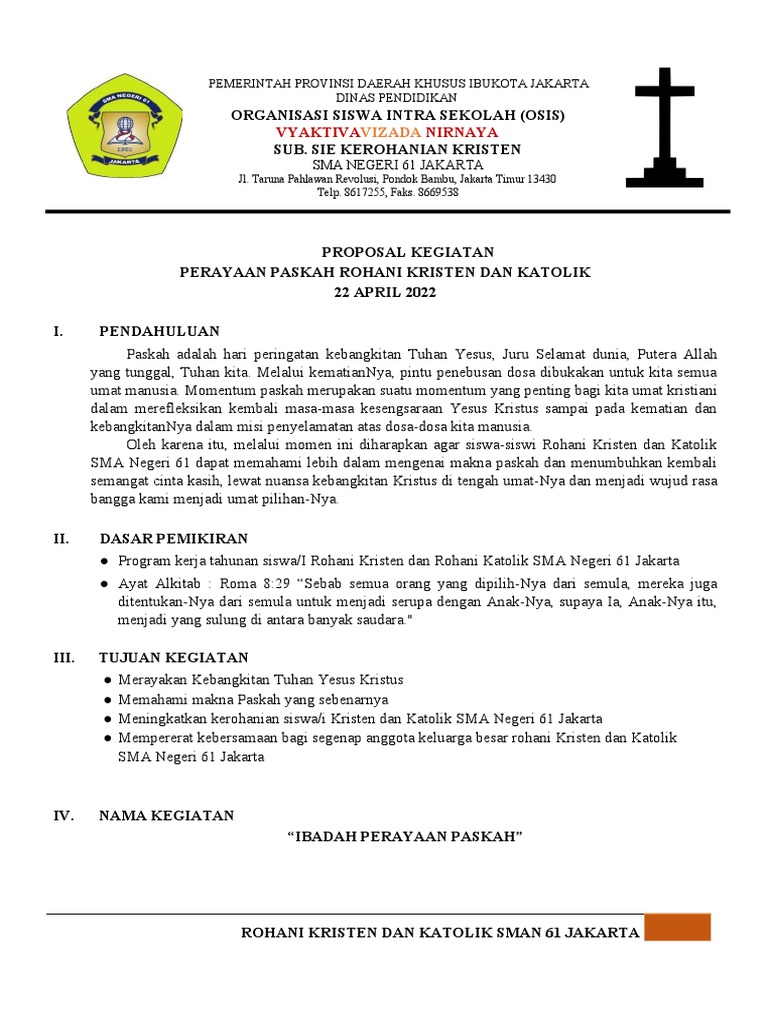 PROPOSAL KEGIATAN PASKAH - Draft 4 | PDF
