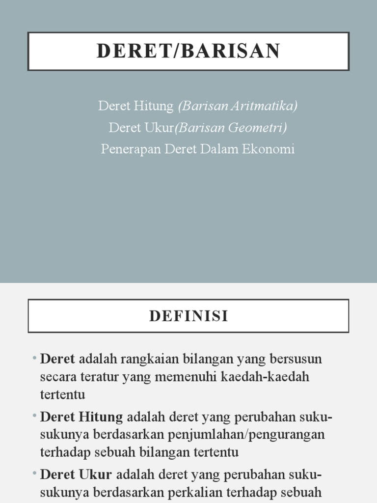 Deret | PDF | Metode & Bahan Ajar