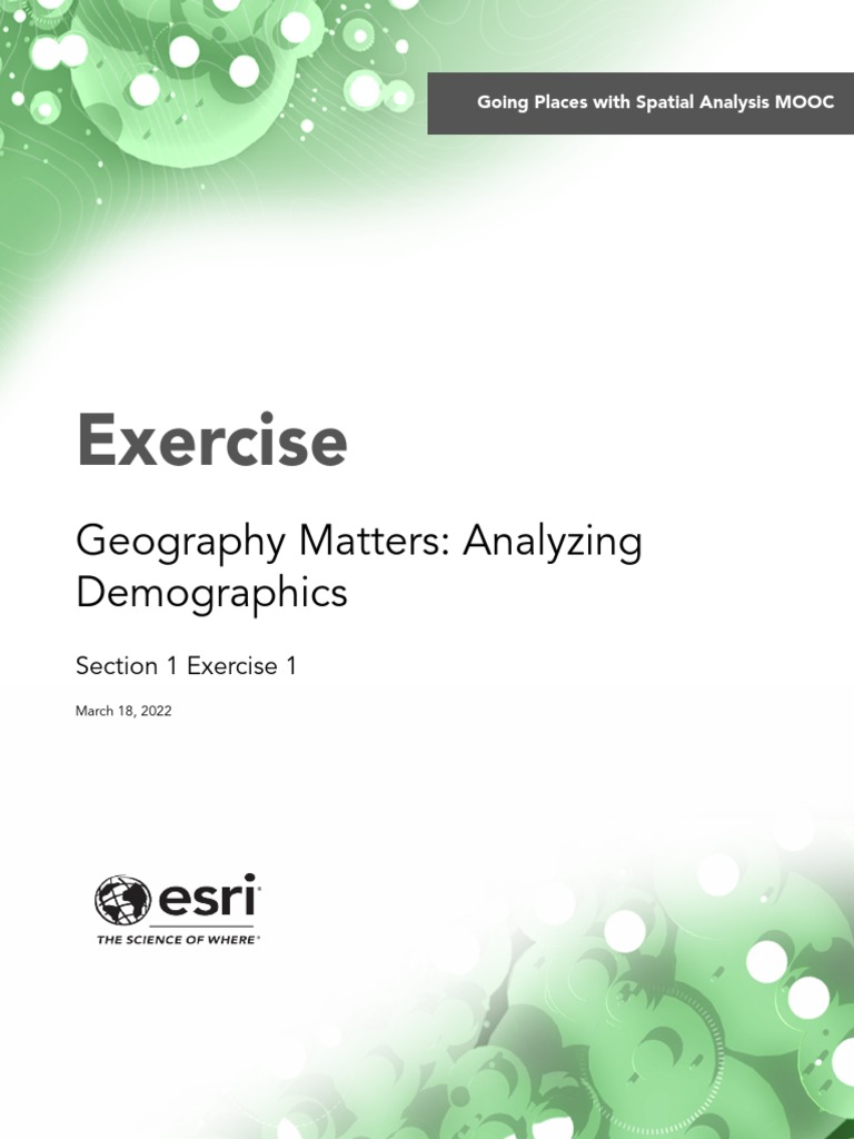 Exercise: Geography Matters: Analyzing Demographics | PDF | Arc Gis | Esri