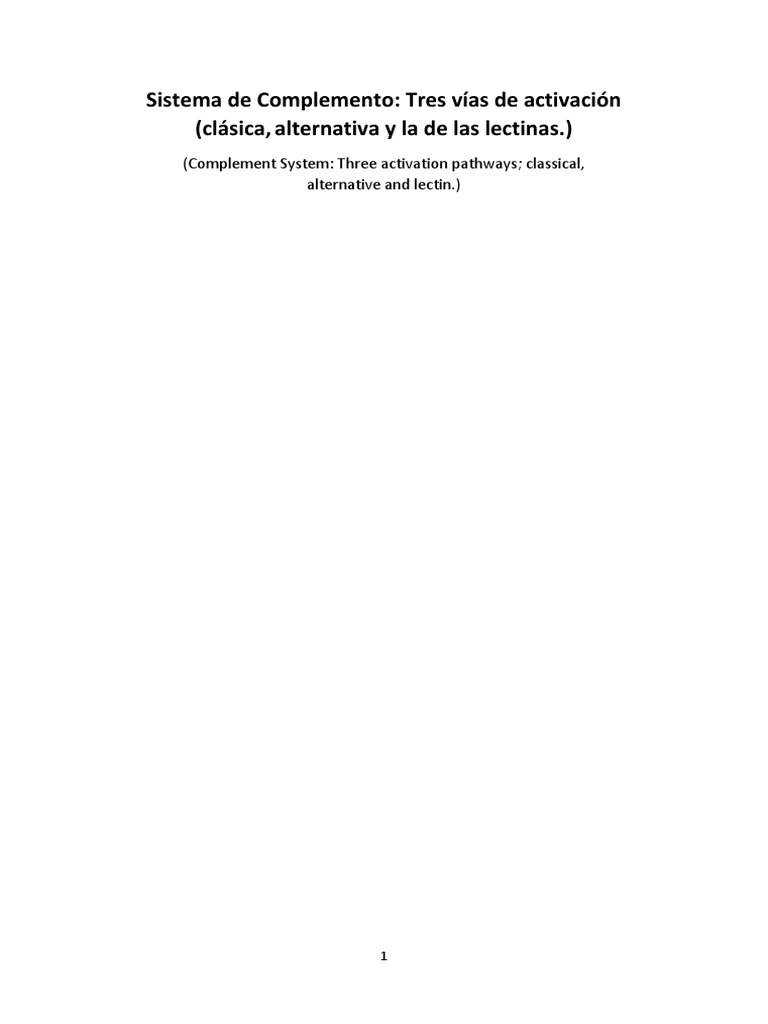 Sistema de Complemento | PDF | Sistema complementario | Inmunología