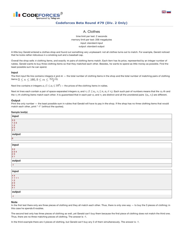 Codeforces Beta Round #79 (Div. 2 Only) | PDF | String (Computer Science) | Mathematics