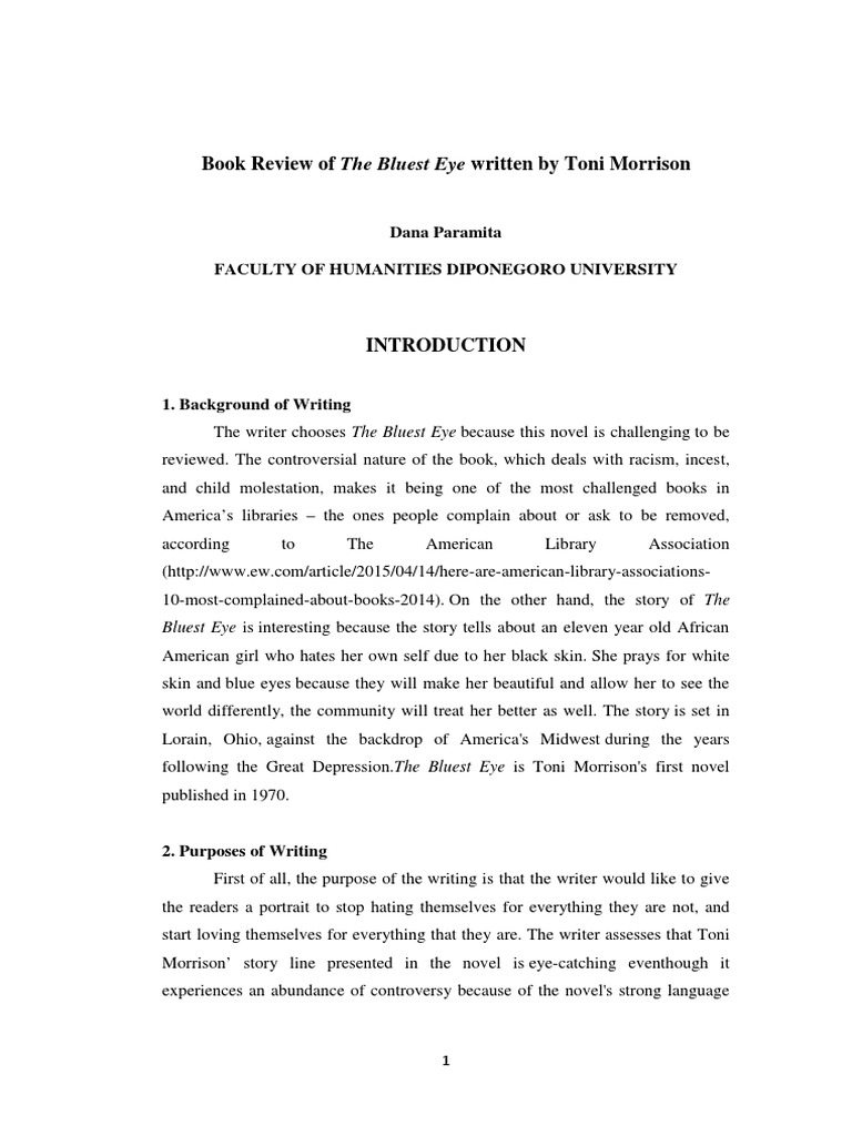 EN Book Review of The Bluest Eye Written by | PDF | Beauty