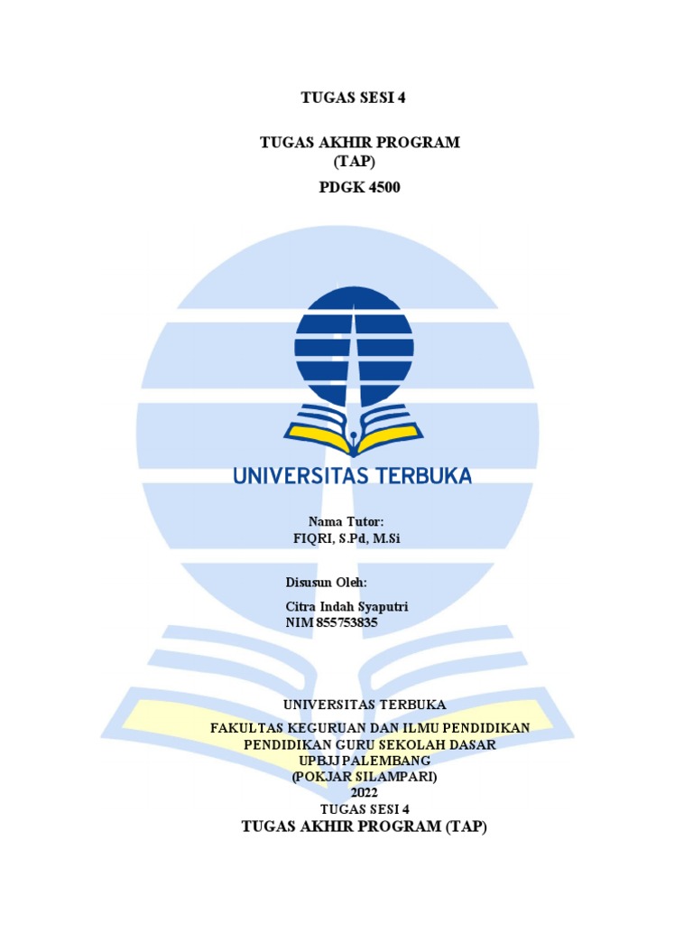 Tugas Sesi 4 Tap Citra Indah Syaputri 855753835 | PDF | Karier & Perkembangan | Ilmu Sosial