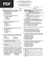 Examen Español Segundo Año | PDF | Narrativa | Educación avanzada