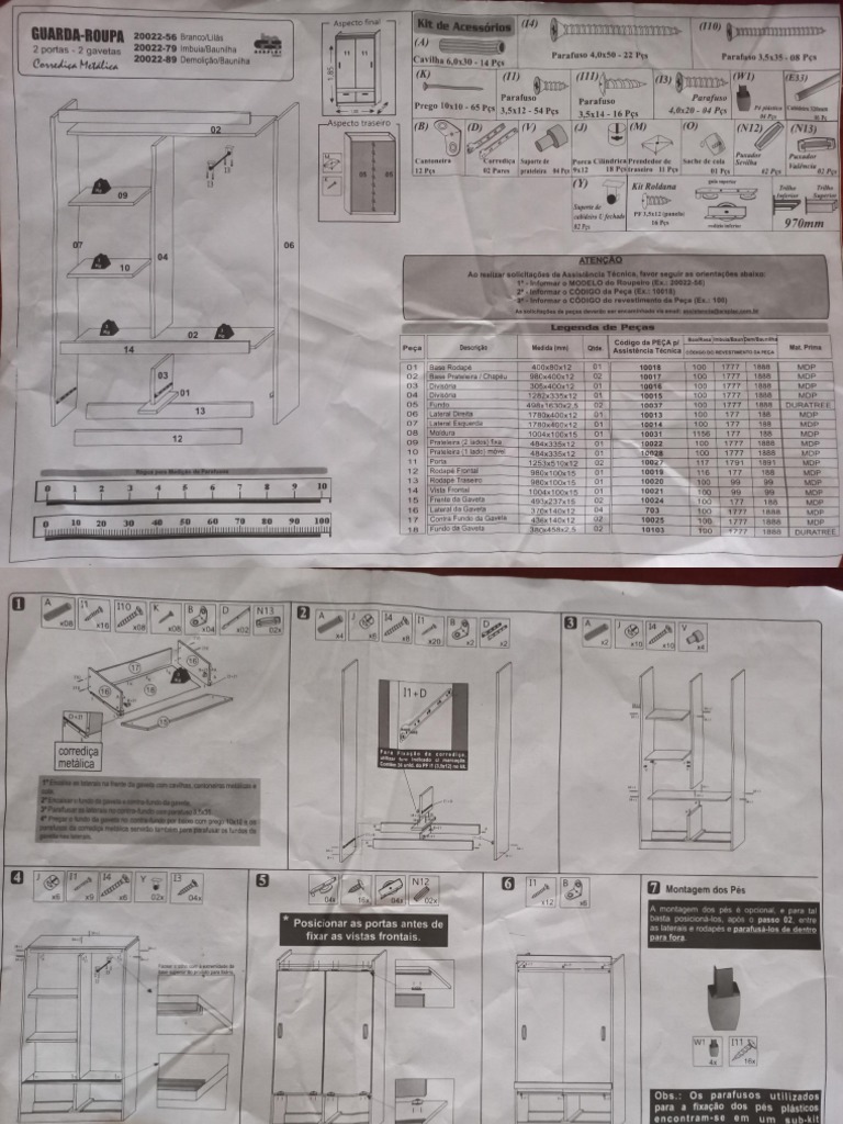 Manual Guarda Roupa 20022-89 | PDF