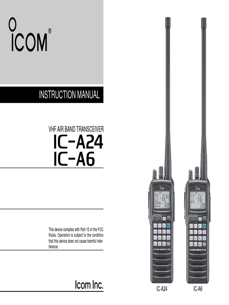 Manual IC-A24 - A6 | PDF | Radio | Electromagnetic Interference