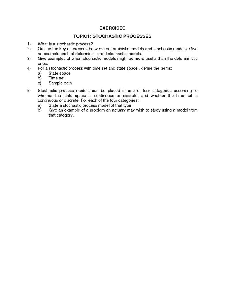 Exercises Topic 1 | PDF