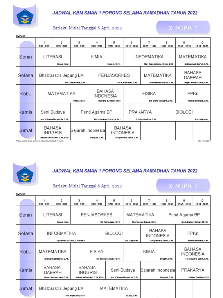J3-Jadwal Kelas Ramadhan 2022 | PDF