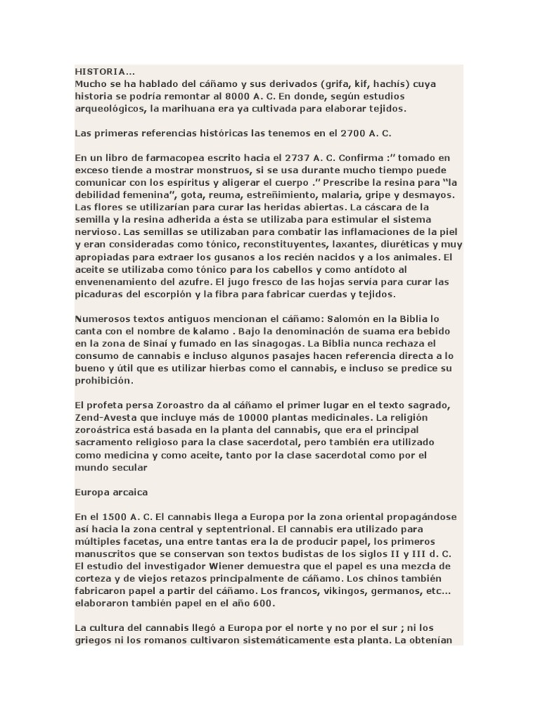 Historia Cannabis Descargar Gratis Pdf Cannabis Droga Cáñamo