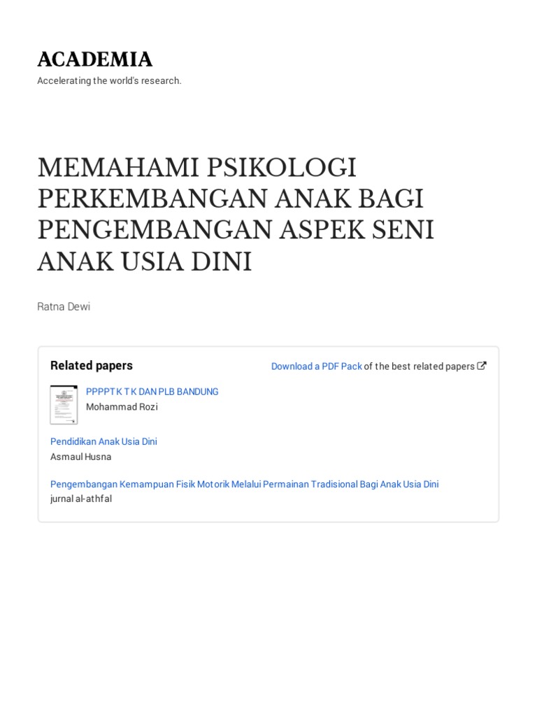 Artikel Utk p4tk SB With Cover Page v2 | PDF | Pengembangan Diri ...