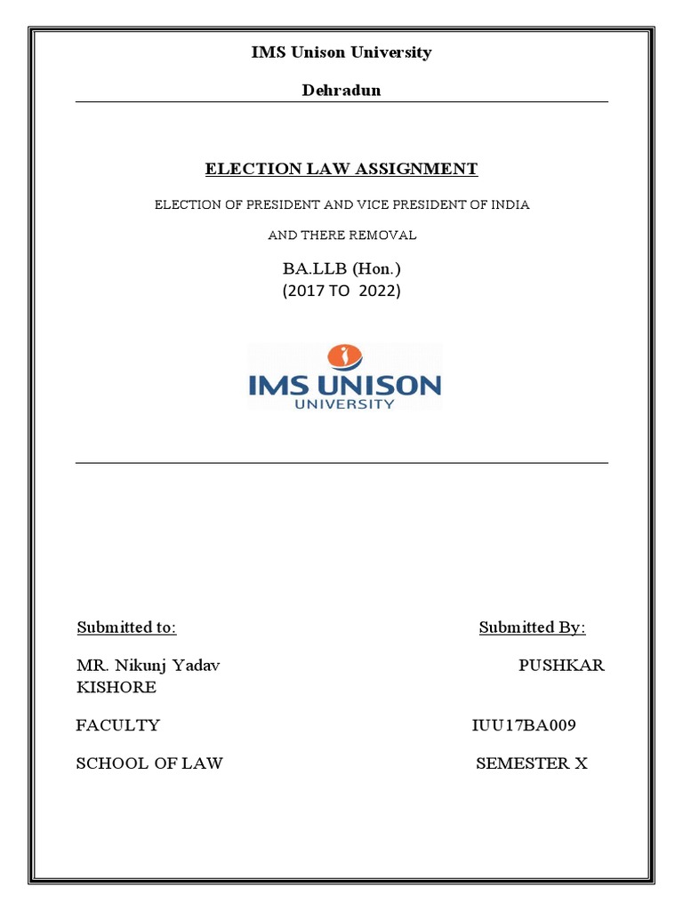 Election Law Assignment | PDF | Governance | Public Law