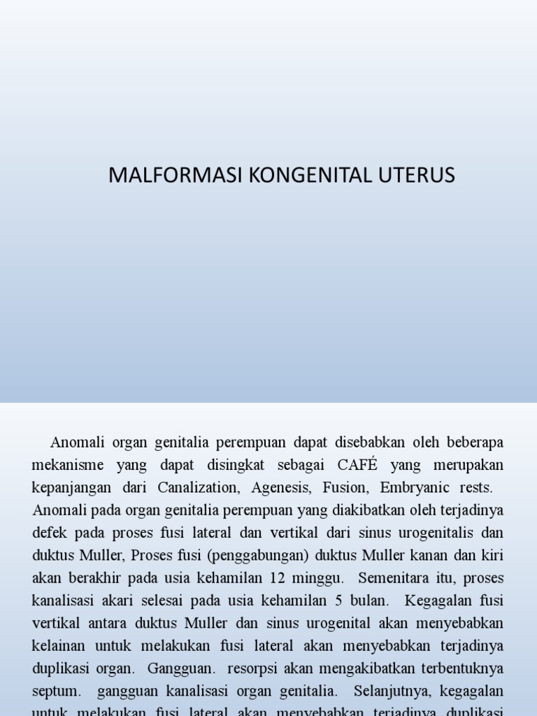 MALFORMASI Kongenital Uterus | PDF