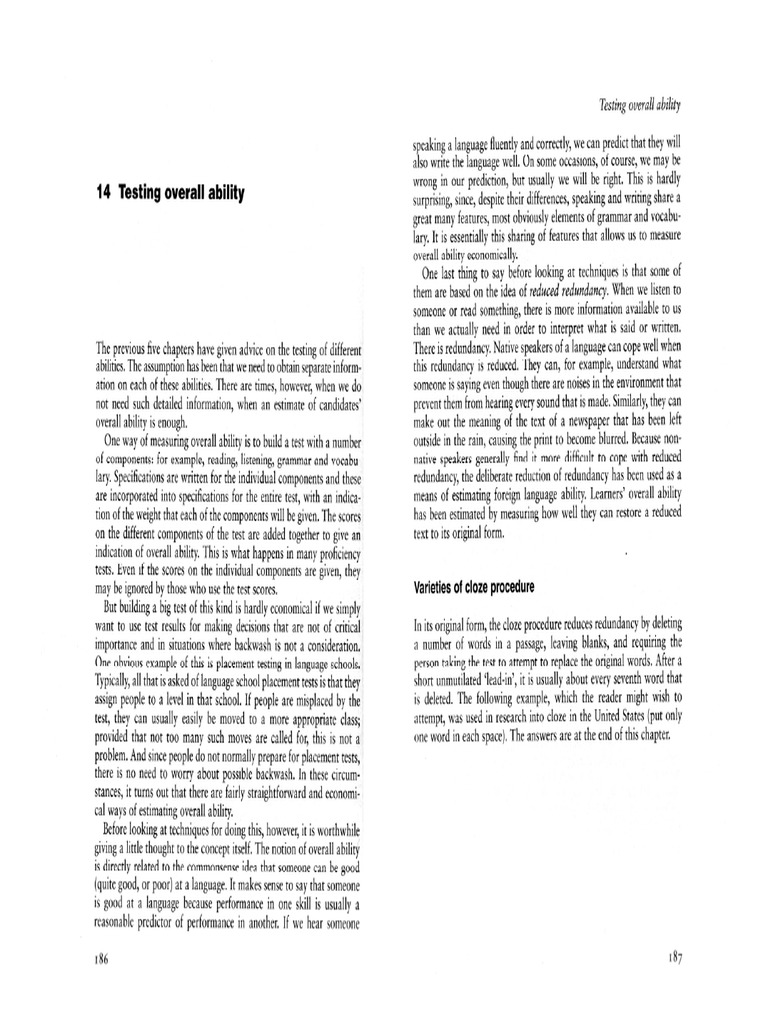 Testing Overall Abilitiy | PDF