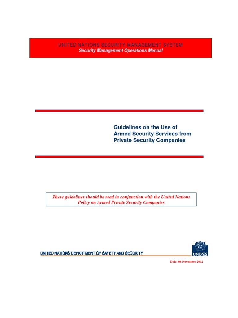 United Nations Security Management System | PDF | Security Guard ...